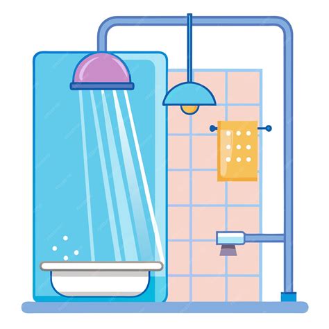Bathroom Shower Clipart Cartoon Style Vector Illustration Premium Ai