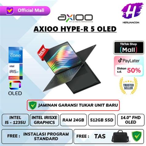 Promo Laptop Axioo Hype R 5 Oled Intel Core I5 1235u Ram 24gb 512gb Ssd