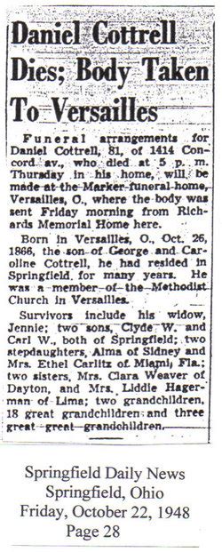 Daniel Cottrell 1866 1948 Find A Grave Memorial