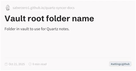 Vault Root Folder Name