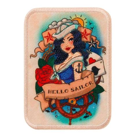 Iron On Transfer Hello Sailor Pin Up Girl Vintage Nautical Tattoo