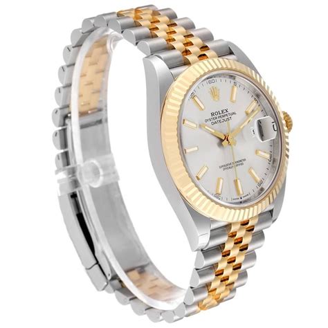 Rolex Datejust 41 Steel Yellow Gold Silver Dial Mens Watch 126333