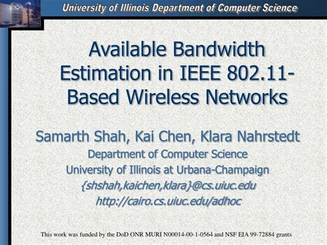 Ppt Available Bandwidth Estimation In Ieee 80211 Based Wireless