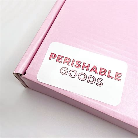 Pink Perishable Stickers Set Of Designer Bakery Labels 87mm X 43mm
