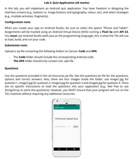 Solved Lab 3 Quiz Application 20 Marks In This Lab You