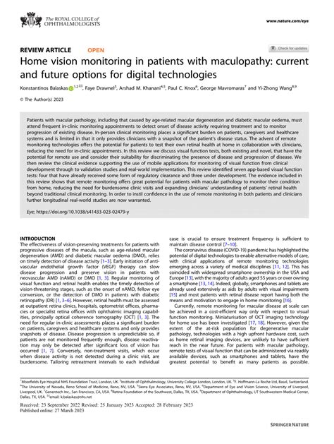 Pdf Home Vision Monitoring In Patients With Maculopathy Current And