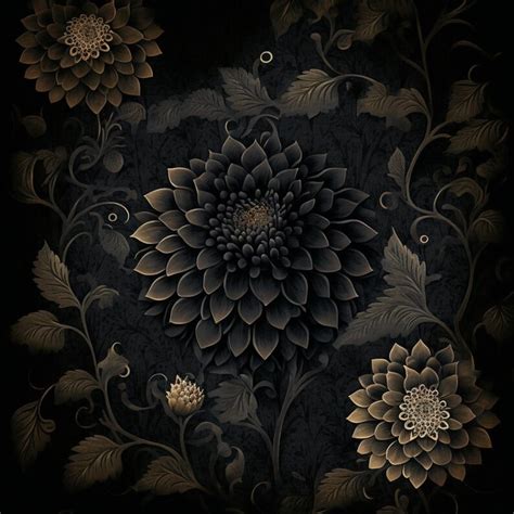 Gothic Flowers Digital Background Paper Junk Journal Etsy