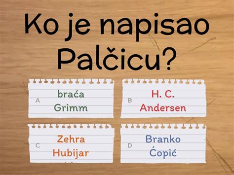Palčica Quiz