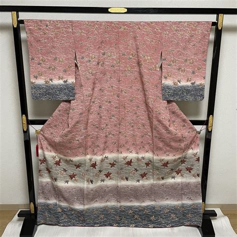 Yahooオークション 訪問着 たたき染め カトレア 露芝模様 着物 正絹