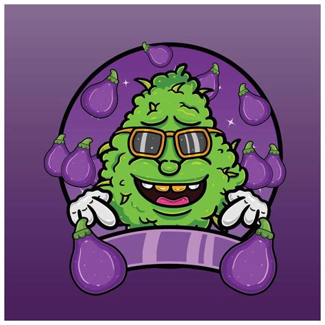 Cartoon Herbal Leaf With Fig Fruit Flavor Design For Logo Label And