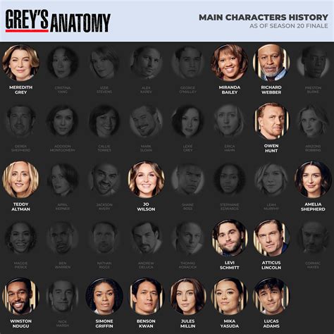 Greys Anatomy Main Characters History As Of Season 20 Rgreysanatomy