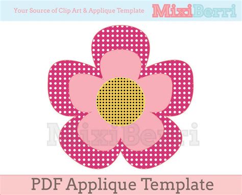 Flower Applique Template Pdf Instant Download Etsy