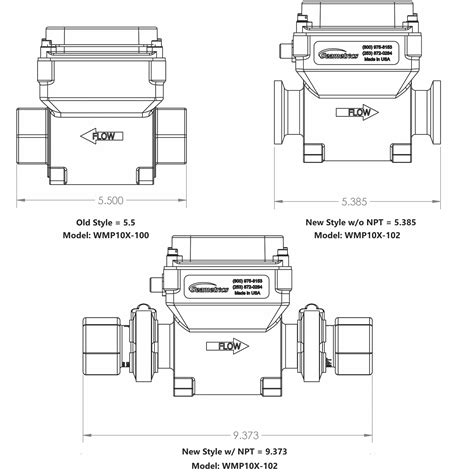 Seametrics Wmp104 102 Gpm G Plastic Bodied In Line Magmeter Battery Powered 1 Gpm