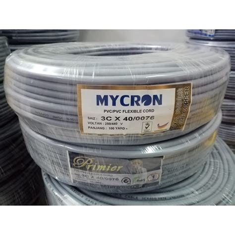 1 Rolls 3 Core Wire Pvc Flexible 3 Cord 40 70 Made In Malaysia 100 Pure Copper Wayar Pvc