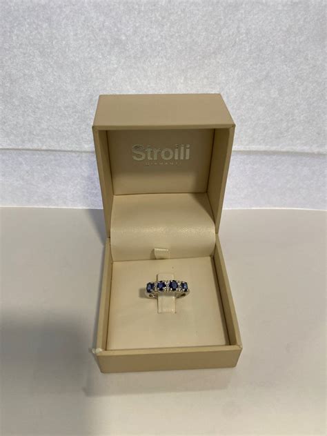 Stroili 18 Kt White Gold Ring 1 50 Ct Sapphire Diamonds Catawiki