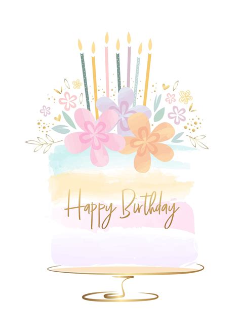 Tarjeta De Feliz Cumpleaños Tarjeta Digital Tarjeta Imprimible