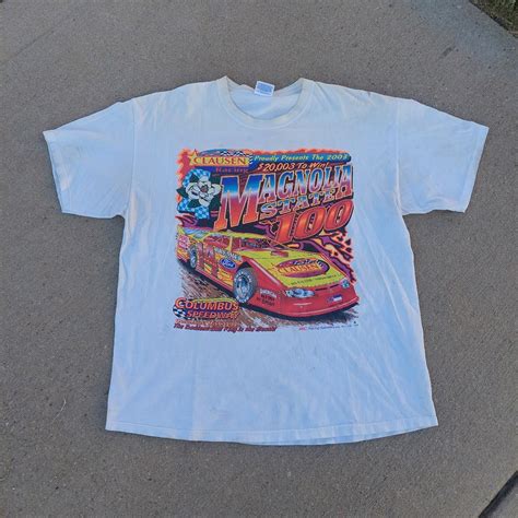 Vintage 2003 Racing Tee Magnolia State 100 Stains Depop