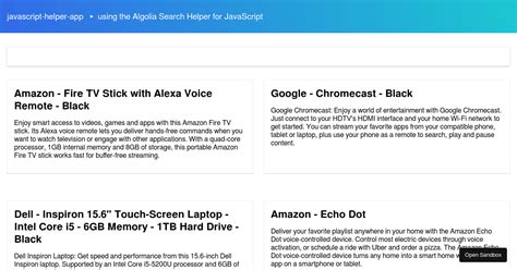 Javascript Helper App Codesandbox