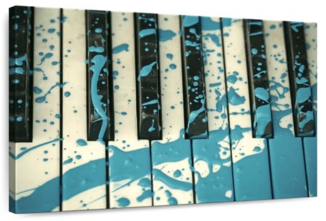 Elephant Stock Splattered Piano Keys Wall Art Horizontal Canvas Wall