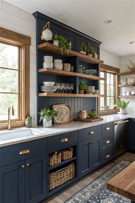 16 Stylish Navy Blue Kitchen Cabinet Ideas In 2025 Home Decor
