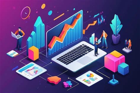 Premium Photo Isometric Illustrations Concept Data Analysis Teamwork