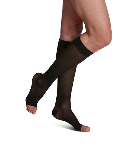 Sigvaris Womens Style Sheer Calf Open Toe Black Ms Medium Short 15
