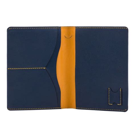 A Slim Leather Passport Holder Hoshi Blueyellow Wallets Brands