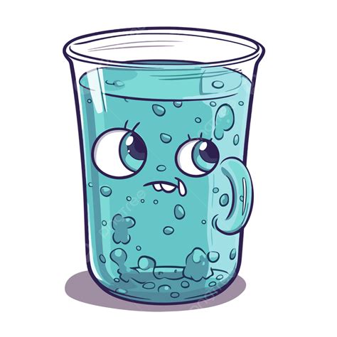 Glas Wasser Clipart Süßes Trinkwasser Mit Augen In Form Einer Tasse