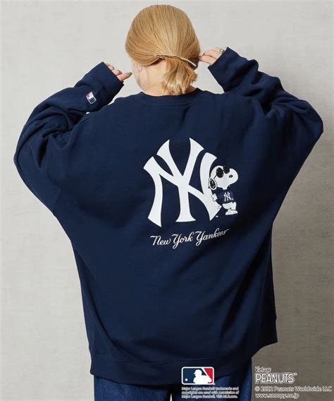 Mlb × Peanuts 別注 ビッグシルエット バックプリント クルーネックスウェット エムエルビー ピーナッツ Fullress