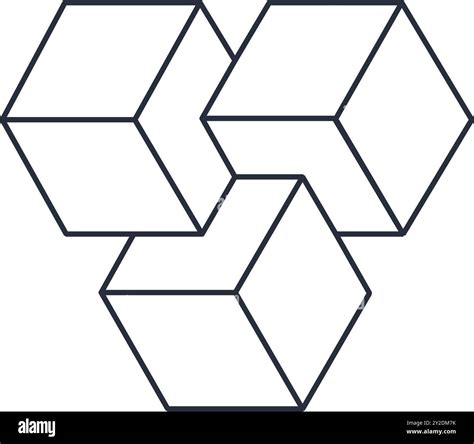 Optical Illusion Unreal Geometric Element Impossible Abstract Linear