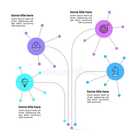 Infographic Template Technology Tree With 4 Steps Stock Illustration