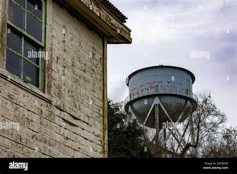 Water Tower And Barracks Of The Federal Prison On Alcatraz Island Of