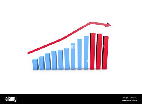 3d rendering front view of business statistic increasing graph chart