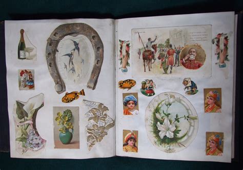 1890s Victorian Scrap Book Scraps Engravings Cards Etc Unusual