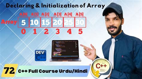 lect 72 declaring and initialization of array using c in urdu hindi