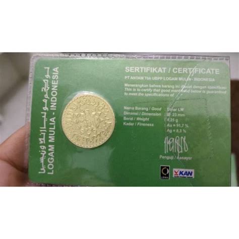 Jual Koin 1 Dinar Antam Asli 4 25 Gram Termurah Shopee Indonesia