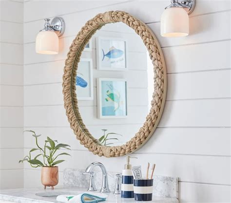Nautical Coastal Round Rope Mirror Home Decor Large Wall Mirror Hanging
