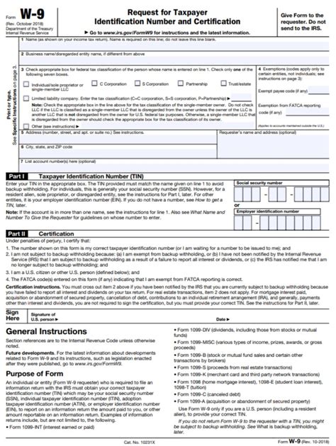 Irs W 9 Form Printable W9 Tax Form For 2024 Blank Pdf To Print Or