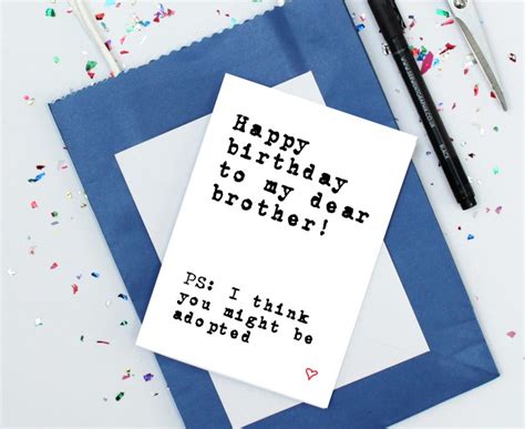 Funny Birthday Card For Brother Etsy Uk