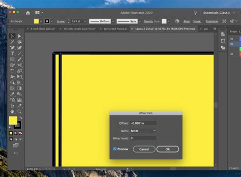 solved offset path tool creates non parallel lines and in adobe
