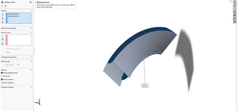 Surface Lofting Error Loft Sections Must Be All Be Closed Or All Be