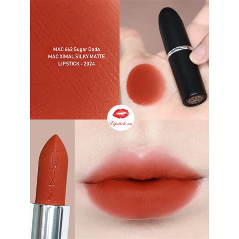 Son Mac 662 Sugar Dada Màu Đỏ Cam Gạch Macximal Silky Matte