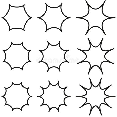 Star Shapes Collection Geometric Graphic Elements Outlined Decorative Symbols Vector Clean