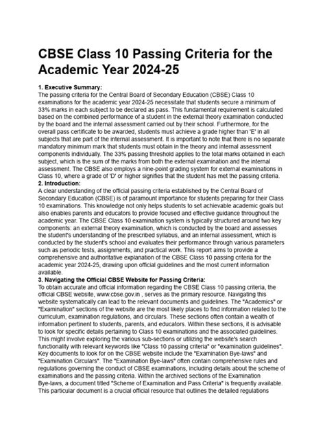 Cbse Clas 10 Pass Criteria Pdf