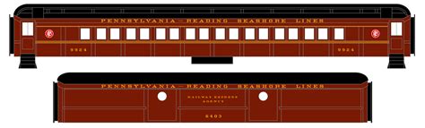 Pennsylvania Reading Seashore Lines Passenger Car Dulux Gold Prsl