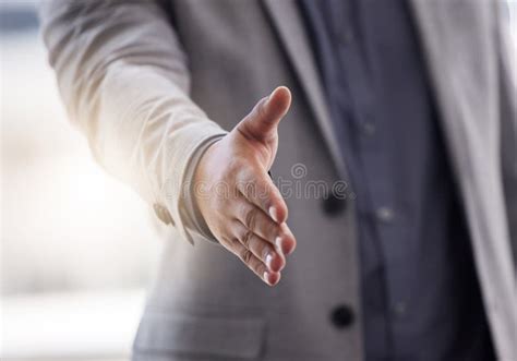 Closeup Handshake Offer And Welcome To Office For Introduction