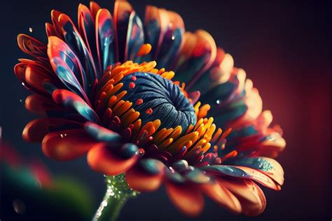 Premium Photo Beautiful Abstract Colorful Flower Design Generative Ai
