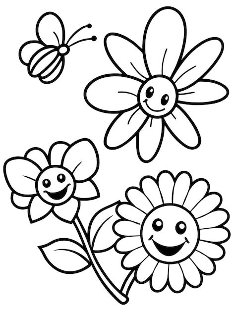 Flowers Black And White Clip Art