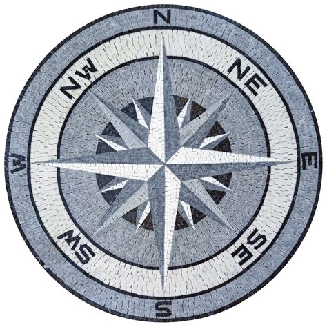 Handmade Compass Bathroom Tile Ideas Pool Tile Medallion Marble Mosaic