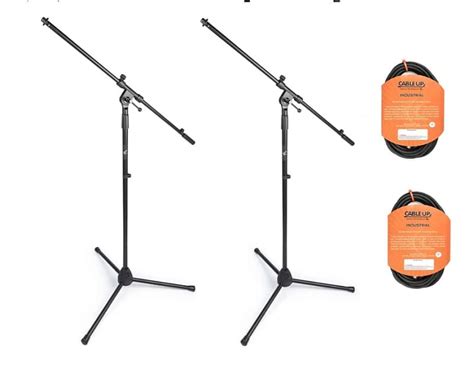 Mint Vu Mst100 2 Pack 2x Tele Boom Mic Stand And 2x 25 Reverb